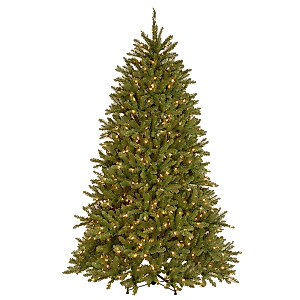 National Tree Company Pre-Lit Artificial Full Christmas Tree, Green, Dunhill Fir, Dual Color LED Lights, Includes PowerConnect and Stand, 6.5 Feet