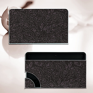 BelugaDesign Rose Switch Skin | Pastel Sticker Wrap Vinyl Decal | Flower Valentine Cute Compatible with Nintendo Switch (Switch OLED, Black)