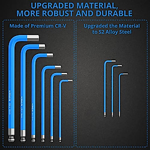 VORXEON 9PCS Allen Wrench Hex Key Set, Metric Long Ball End Allen Key Set L-key with Visible Coding for Bike Motorcycle Repair Furniture Assembly Household DIY (1.5mm-10mm)