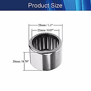 Othmro Needle Roller Bearings, Two Way Bearing,22mm Bore 28mm OD 20mm Width 2pcs