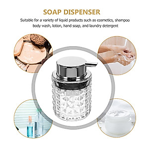 Cabilock Hand Soap Dispenser Glass Refillable Liquid Hand Soap Shampoo Dispenser Pump Bottle Lotion Hand Soap Jar Cosmetic Containers for Home Bathroom