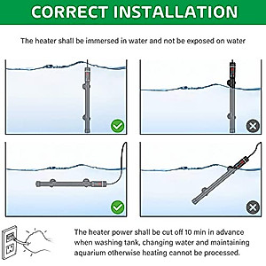 Simple Deluxe Submersible Aquarium Heater, 200W Fish Tank Heater with Intelligent LED Temperature Display and External Temperature Controller for Saltwater, Freshwater