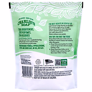 Charlie's Soap Laundry Powder (100 Loads, 2 Pack) Hypoallergenic Deep Cleaning Washing Detergent – Eco-Friendly, Safe, and Effective