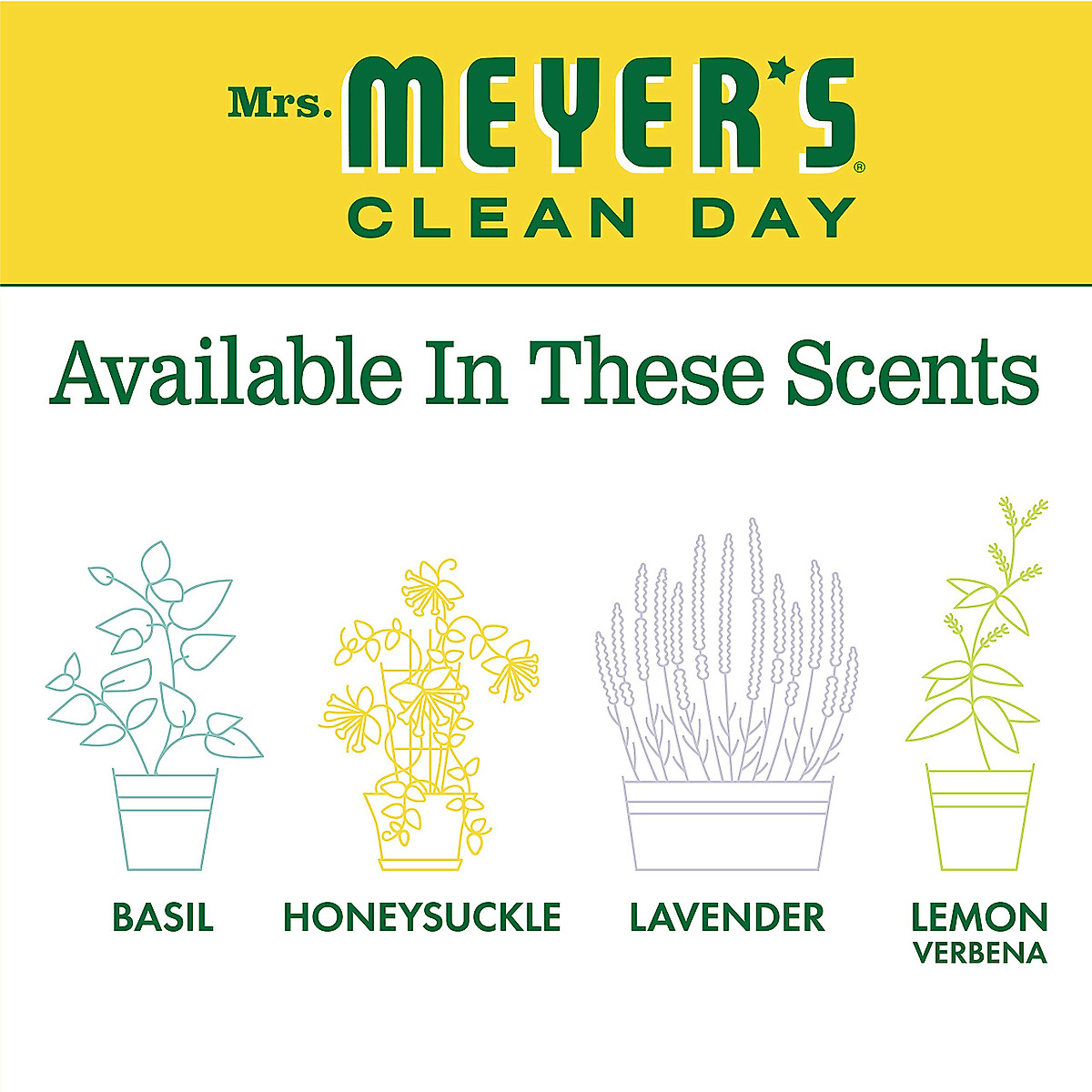 MRS. MEYER'S CLEAN DAY Multi-Surface Cleaner Concentrate, Use to Clean Floors, Tile, Counters, Honeysuckle, 32 fl. Oz