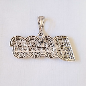 Sterling Silver BOSS Hip Hop Pendant w/ Micro Pave CZ Stones