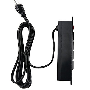 VILONG Recessed Power Strip with USB, Black Desktop Power Grommet, 1440 J 4-Outlets with Standard Plug 9.8 ft Power Cord Conference Office Home Kitchen (Black)