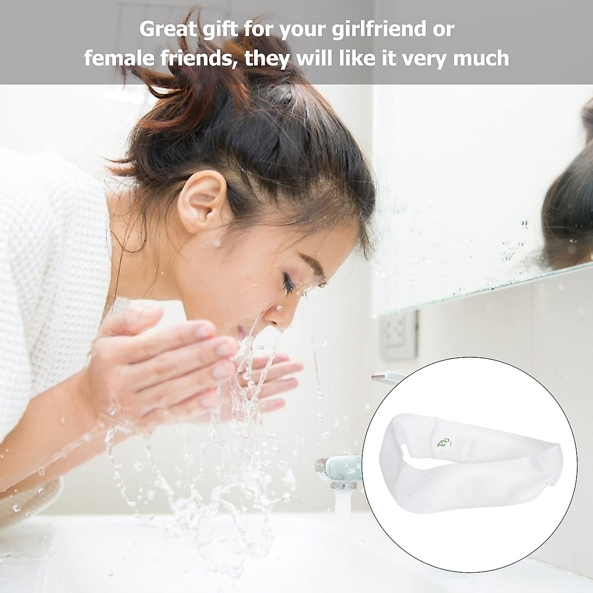 LALAFINA 48pcs Headband Skin Care Hair Band Face Washing Hair Hoop Facial Hair Bands Spa Hair Wrap Facial Head Bandana for Hair Spa Head Wraps Non-woven Fabric White Facial Mask Miss Sports