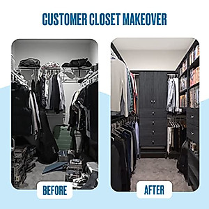 Short Closet Shelves Tower - Modular Closet System With Drawers (2) - Corner Closet System - Closet Organizers And Storage Shelves (Grey, 31.5 inches Wide) Closet Shelving