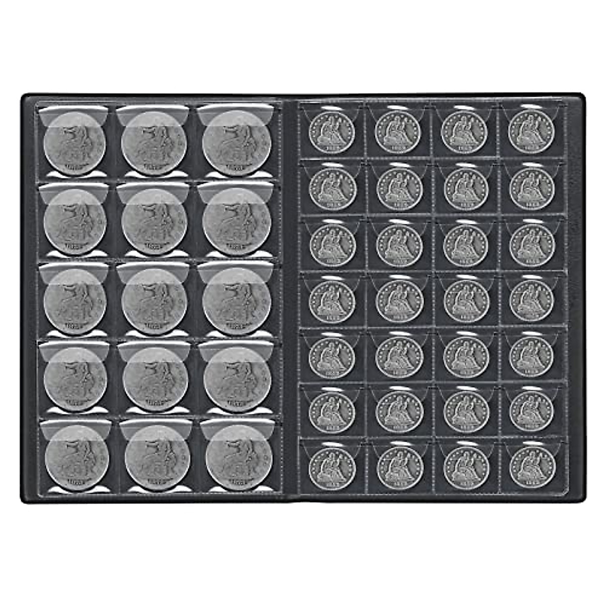 Coin Album for Collectors,340 Pockets Coin Collection Book Holder Display Storage Case,Collecting Sleeves Organizer Supplies for Coins,Pennies,Quarters,Badges,Stamp