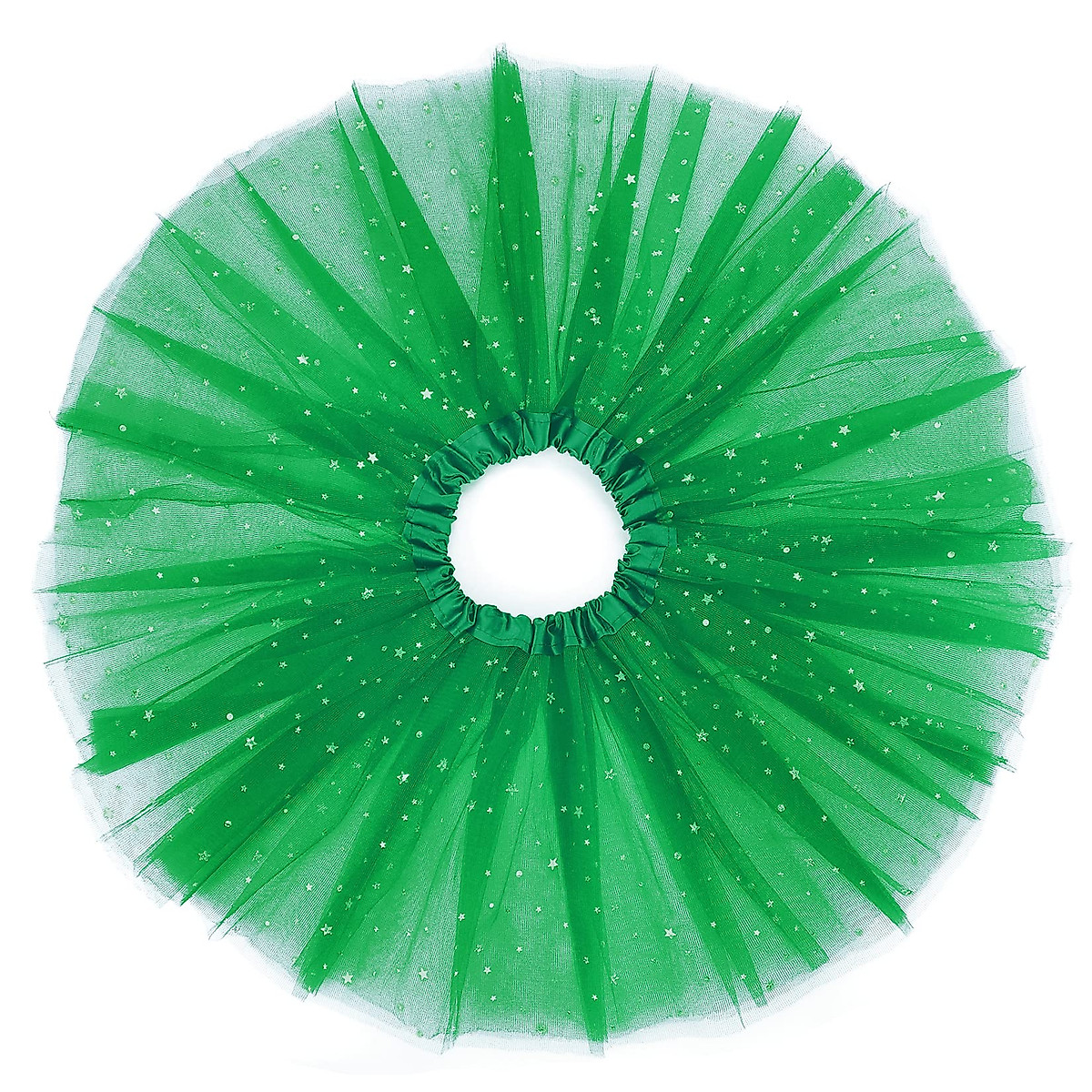 Century Star Girls Sparkle Tutu Skirt Tulle Ballet Skirts 3 Layers Princess Tutu for Toddler Kids Baby Party Dress Birthday Halloween 2-8T Cute Green