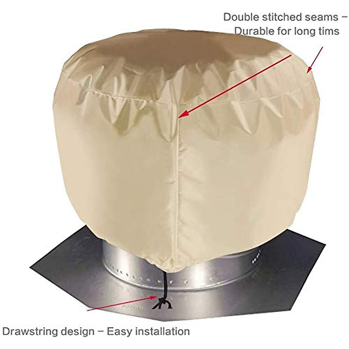 Turbine Roof Vent Cover,Turbine Ventilator Protector Shield 20"x20"inches(51cm*51cm) Waterproof Oxford Tarps Adjustable Drawstring Design (1 Pack 20‘’X20'')