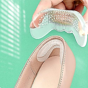 2Pcs of Transparent Invisible Self-Adhesive Gel Heel Pads: Non-Slip Cushion Grip Inserts for High Heels and Shoes