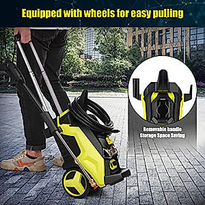 mrliance Electric Pressure Washer 2.1 GPM Smart High Pressure Power Washer 1800W Powerful Cleaner Machine with Hose Reel, 4 Nozzles, Touch Screen 3 Gear Level,15 Level Pressure