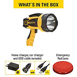 STANLEY FATMAX SL10LEDS Rechargeable 2200 Lumen Lithium Ion Ultra Bright LED Spotlight Flashlight with USB Power Charger
