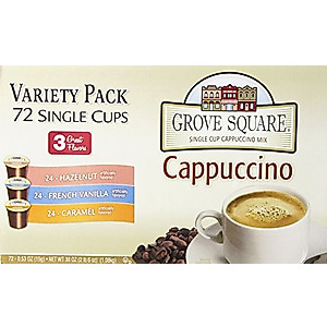 Grove Square Cappuccino Variety Pack, 72 Single Serve Cups