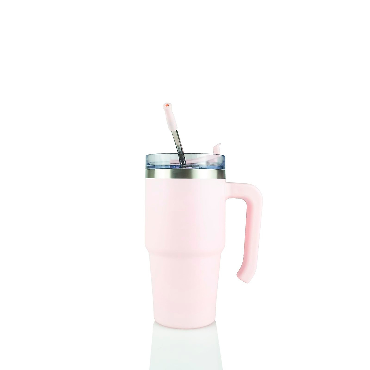 Hogg 20oz Grippy Tumbler with Removable Handle, Lid, and Stainless Steel Straw, DIY, Customizable, Double Wall Insulated Tumblers (Pink)
