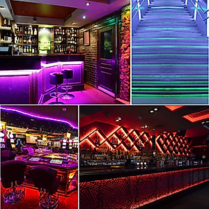 Gopretty 32.8ft Watetproof LED Strip Lights with App Control, Music Sync SMD 5050 300 LEDs Color Changing with Remote+ Alexa + Google Assistant + IFTTT