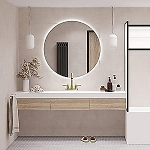 Brushed Gold Bathroom Faucet 2 Handle 4 Inches Centerset Vanity Sink Mixer Tap with Drain Assembly and cUPC Water Supply Lines SUS304 Stainless Steel