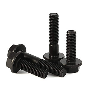 M8 x 20mm Flanged Hex Head Bolts Flange Hexagon Screws, Full Thread, Alloy Steel, Black Oxide Finish, Quantity 20