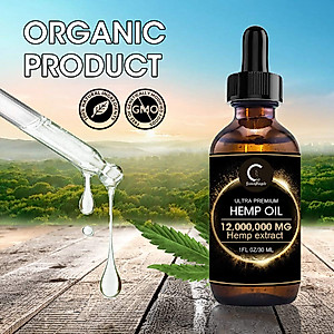 GPGP GreenPeople (2Pack) Natural Hemp Oil Extract 12,000,000MG, Immune System Support, Focus Calm, Stress, Mood, Pure Extract, Rich in Omega 3&6&9 Fatty Acids, 2 fl.oz.