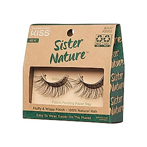 KISS Sister Nature False Eyelashes, Willow', 14 mm, Includes 1 Pair Of Lash, Contact Lens Friendly, Easy to Apply, Reusable Strip Lashes