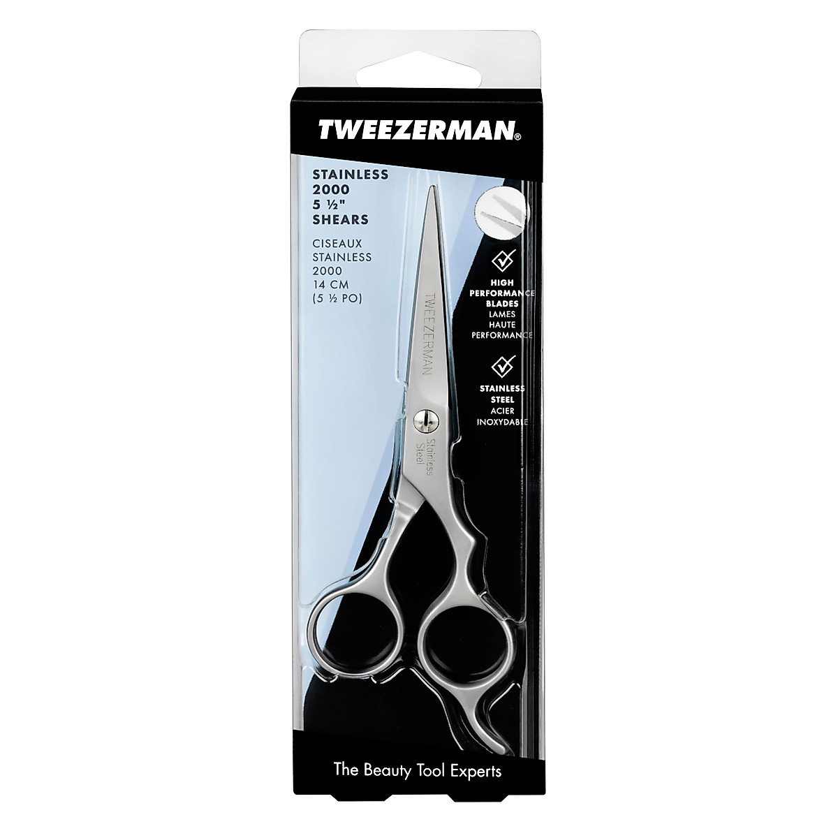 Tweezerman Stainless 2000 Styling Shears, 5.5 - Hair Scissors for Women and Men