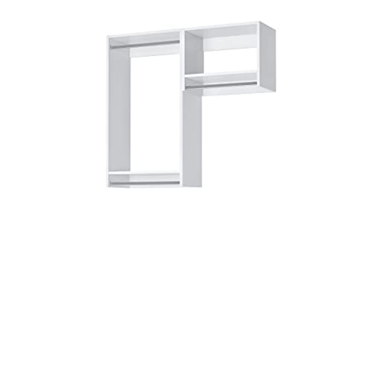 Closet Kit with Hanging Rods - Corner Closet System - Closet Shelves - Closet Organizers and Storage Shelves (White, 48 inches Wide) Closet Shelving