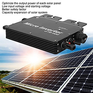Fafeicy Solar Power Grid Tie Inverter, GTB600 600W Pure Sine Waving Aluminum Alloy Micro Inverter(AC110-130V), Inverter Power Supply, Charger