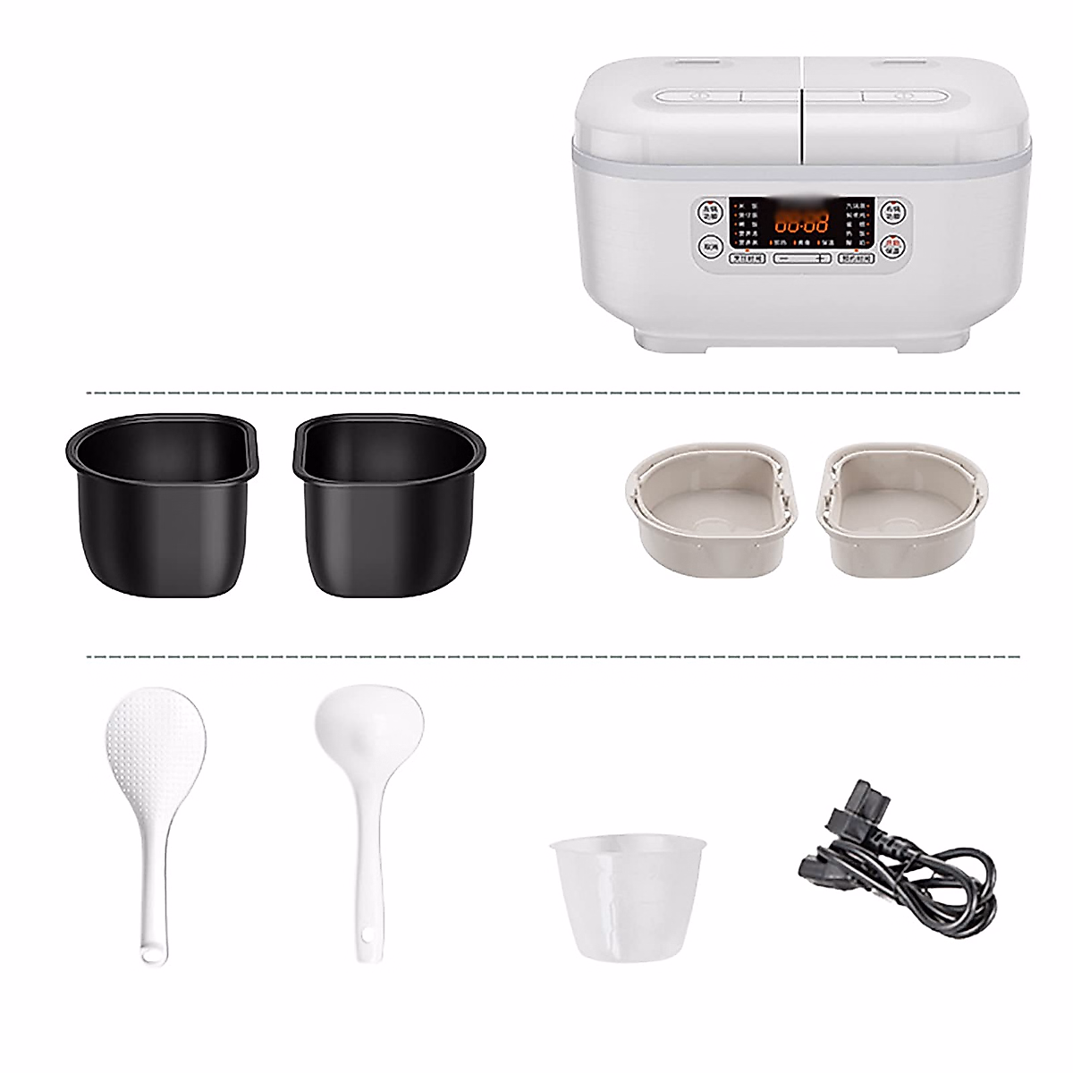 ZJYJFBY Rice Cooker 1.51.5L Home Double Inner Integrated Multi function Rice Cooker, 12H Appointment and Insulation, for