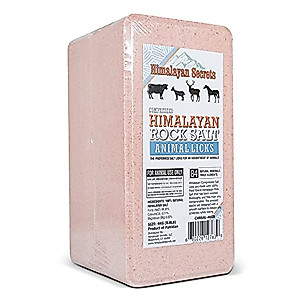 Himalayan Secrets 8.8LB (4KG) Compressed Pink Himalayan Salt Animal Lick Brick for Livestock and Wildlife - 100% Pure & Natural Feed Salt - 84 Natural Minerals and Trace Elements