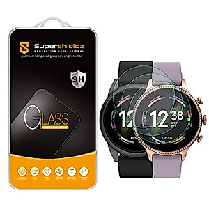 (3 Pack) Supershieldz Designed for Fossil Men's Gen 6 44mm / Fossil Women's Gen 6 42mm / Fossil Q Explorist Gen 3 Tempered Glass Screen Protector Anti Scratch, Bubble Free