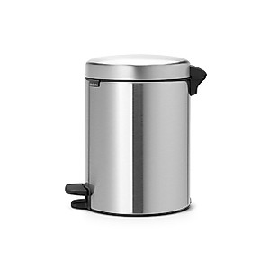 Brabantia Bathroom Pedal Bin 5L, 1.3 Gal, Matt Steel