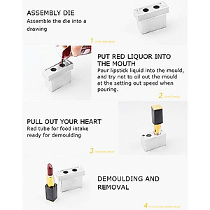 DIY Lipstick Mould, 12.1mm 6 Holes Dual Use Aluminium Alloy DIY Lipstick Mold Cosmetic Lip Maker Cosmetic Accessories Making Tool for Lipstick (Silver)