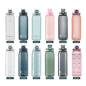 Teentumn Time Marker Water Bottle Gym, 30oz Large Durable Bottle for Workout Sport Travel Water Tracker (Pack of 1)