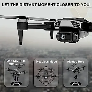 Drones with Camera for adults 4K - Toys Gifts for Kids, Adults, Beginner - RC Quadcopter WiFi FPV Live Video, Foldable, Carrying Case, Adjustable Lens, One Key Take Off/Land, Brushless Motor