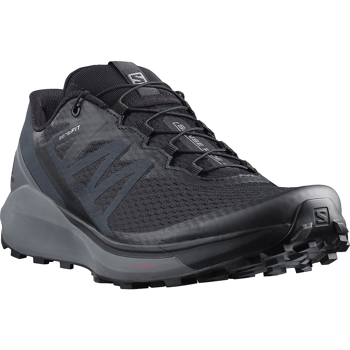 Salomon Sense Ride 4 Trail Running Shoes for Men, Black/Quiet Shade/Ebony, 11