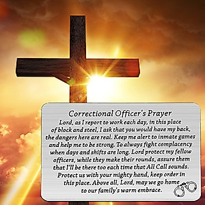 CHOORO Correctional Officer Prayer Wallet Card Insert Correctional Officer Jewelry Christian Gift Religious Jewelry Gift from Correctional Officer (Correctional Officer Prayer Wallet Card)