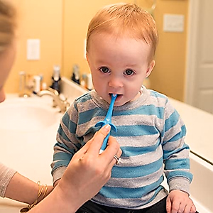 Dr. Brown's Infant-to-Toddler Training Toothbrush, Soft for Baby's First Teeth, Blue Elephant, BPA Free, 0-3 Years
