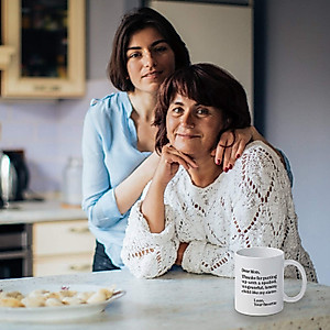 Mom Coffee Mug, Dear Mom Thanks for Putting Up With a Spoiled Child Like My Sister Mug, Mothers Day Gifts for Mom from Daughter Son, Funny Coffee Mug for Mom, Gifts for Mother's Day Birthday 11 Oz