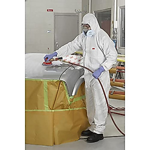 3M Protective Disposable Coveralls, Bulk Pack of 25 White Coveralls, Hooded with Elastic Cuff, Two-way Zipper, Antistatic Protection, XL, 4510-BLK-XL