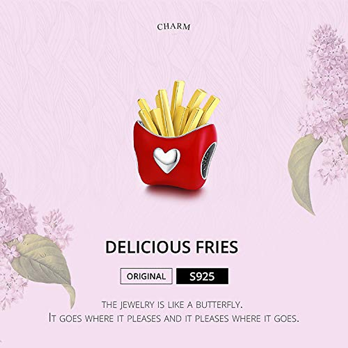 Sweets Candy Charm Bead for Bracelets Original 925 Sterling Silver Birthday Mother's Day Christmas Charms for Pandora's Bracelets Or Necklace Family Mom Wife Sister Gift For Her (Chips Charm)