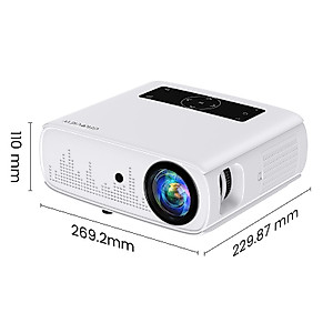 GROVIEW Projector, 15000lux 490ANSI Native 1080P WiFi Bluetooth Projector, 300'' Video Projector, Supports 4K & Zoom, 5G Sync, Compatible with HDMI USB/ AV/ Smartphone/ Pad/ Laptop/ DVD/ TV Stick/ PS5