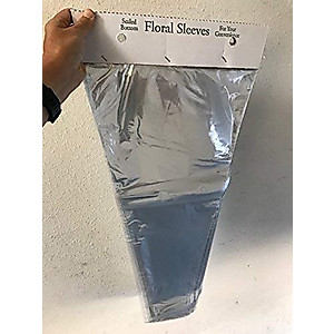A&A Flower Bouquet Unprinted 37 Micron Clear Cellophane Bags Plastic Sleeve Bag 100 pcs (9x14x3.5 in.)