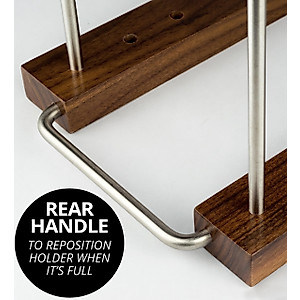 Durable Vinyl Record Storage Holder for 75 LPs, Solid Walnut Vinyl Record Stand with Built-in Now Playing Display, Sleek Vinyl Record Holder & Display for Albums