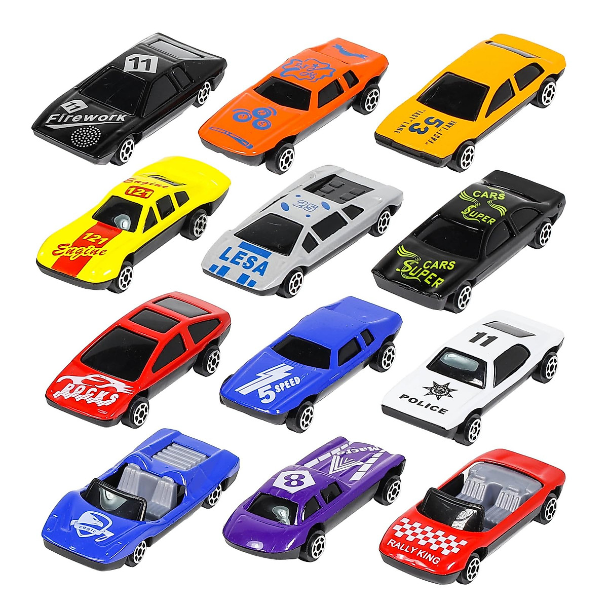 KidPlay Kids Die Cast Toy Race Car Set Assorted Colors Boys Toy Vehicles 50pc