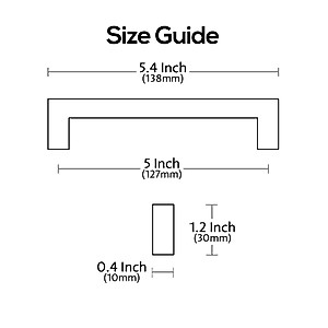 Alzassbg 10 Pack Brushed Antique Brass Cabinet Pulls, 5 Inch(127mm) Hole Centers Cabinet Handles Square Kitchen Hardware for Drawer Dresser Handle Pull AL3041AB