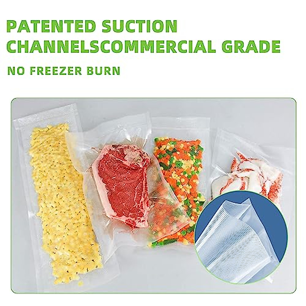 Elegant Choise Vacuum Sealer Bags,2 Pack 8"x200" and 11"x200" Commercial Grade Bag Rolls,BPA Free,Great for vac storage, Meal Prep or Sous Vide Cooking (clear)