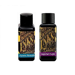 Diamine Fountain Pen Ink 30ml - Aurora Borealis & Imperial Purple - 2 Pack