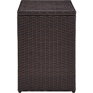 Crosley Furniture Palm Harbor Wicker Outdoor Side Table for Patio, Deck, Porch, Brown
