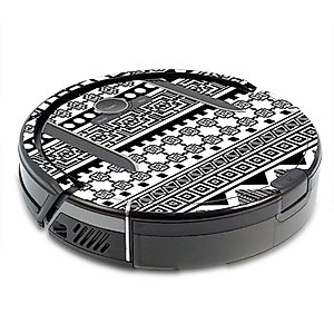 MightySkins Skin Compatible with Shark Ion Robot R85 Vacuum Minimum Coverage - Black Aztec | Protective, Durable, and Unique Vinyl wrap Cover | Easy to Apply, Remove | Made in The USA